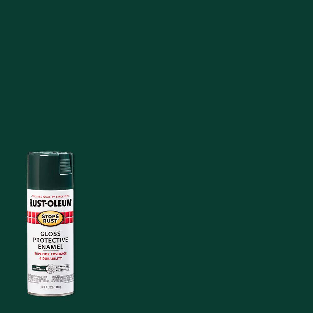 Rust Oleum Stops Rust 12 Oz Protective Enamel Gloss Dark Hunter Green 