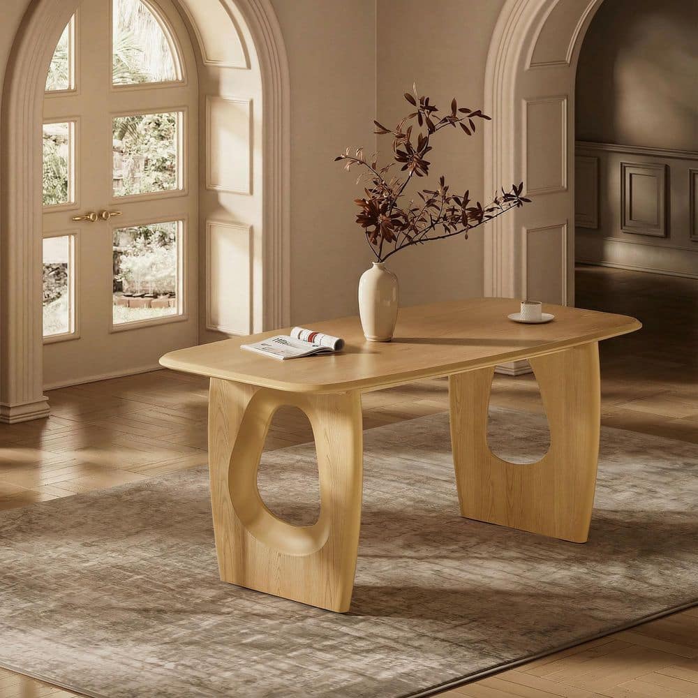 Morden Fort Quiet Luxury Solid Wood Top Double Pedestal Dining Table ...