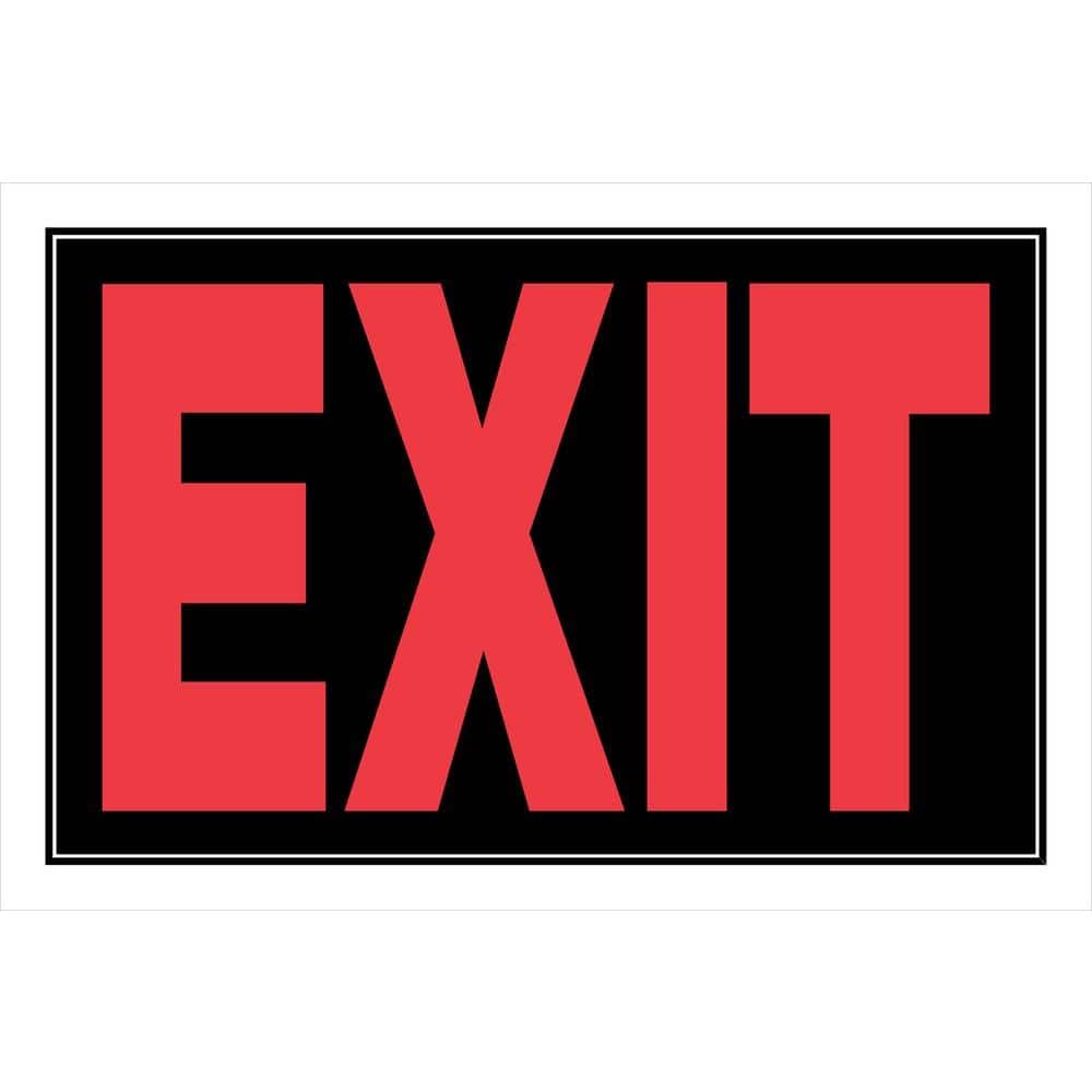 Hillman 8 in. x 12 in. Plastic Exit Sign 839892 - The Home Depot