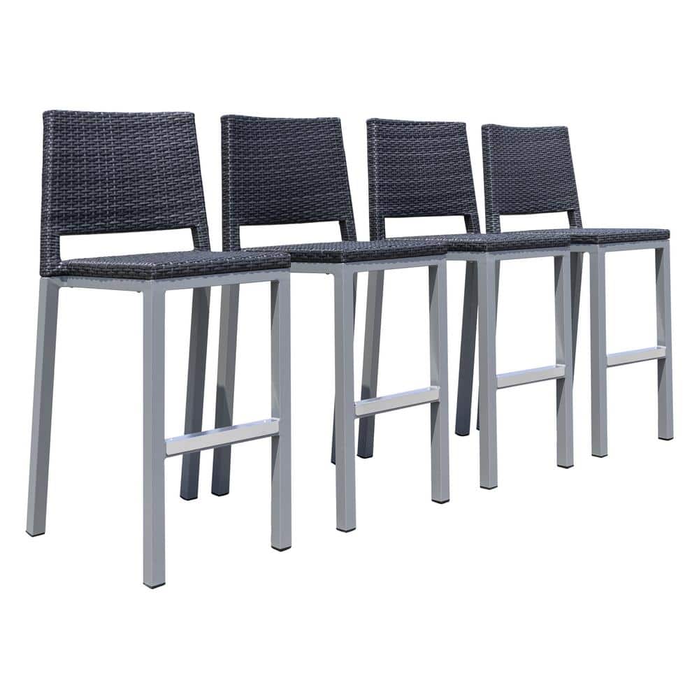 CORVUS Plymouth Stackable Aluminum Outdoor Bar Stool - Set of 4 BS048 ...