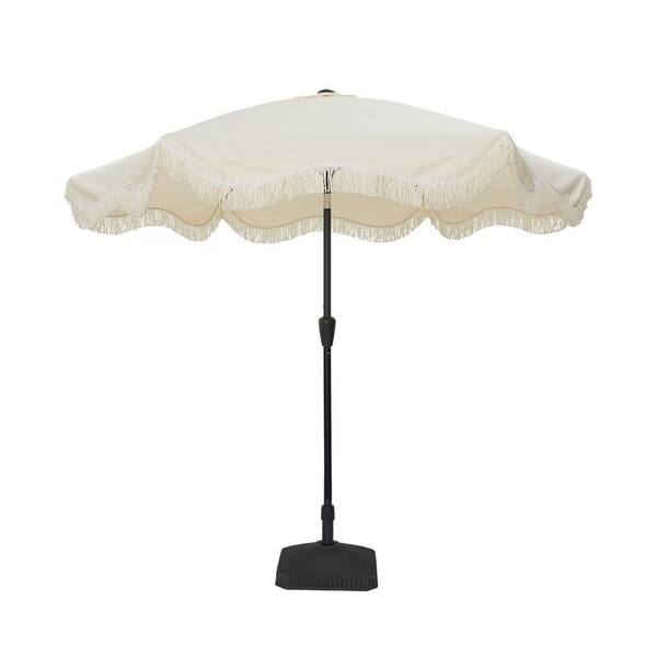 Mondawe 9 ft. Tassel Market Patio Umbrella with Full Fiberglass Rib amd ...