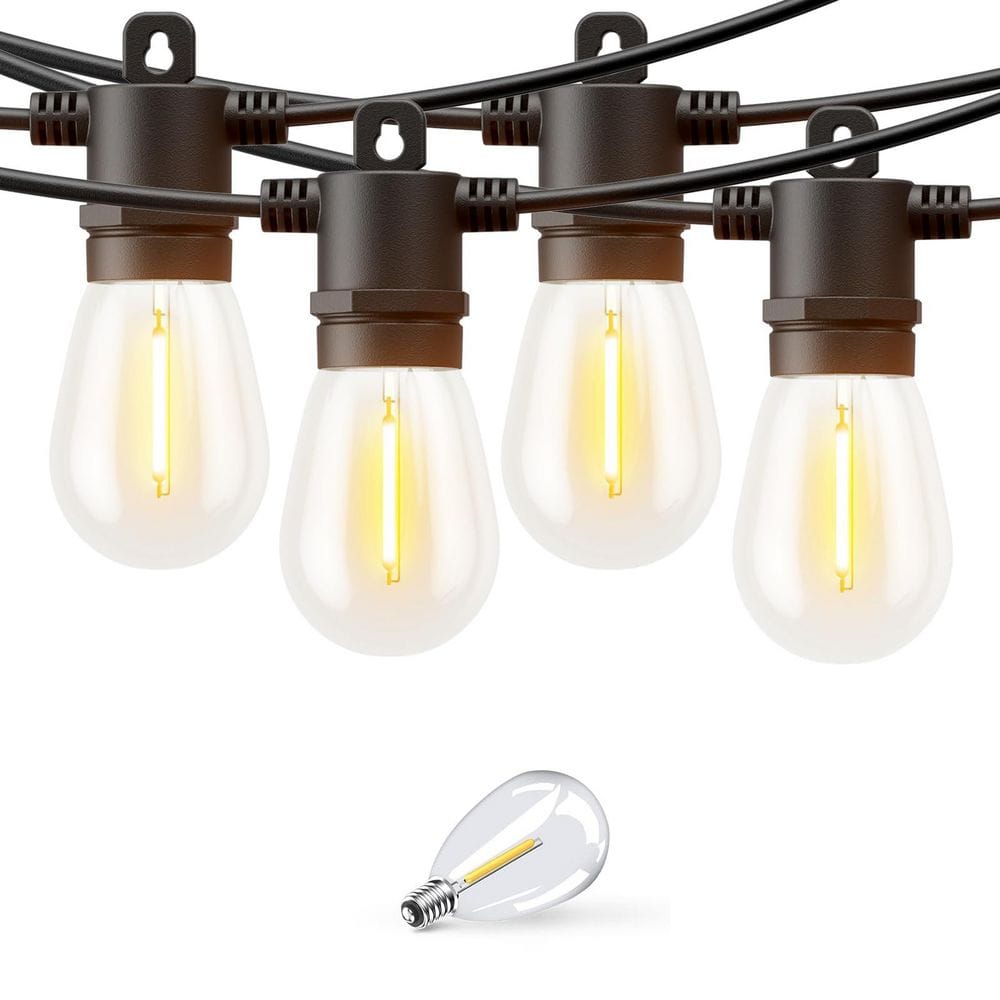 ZXXC E12 Dimmable 17-Light 50 ft. Indoor/Outdoor Plug-In LED Edison ...