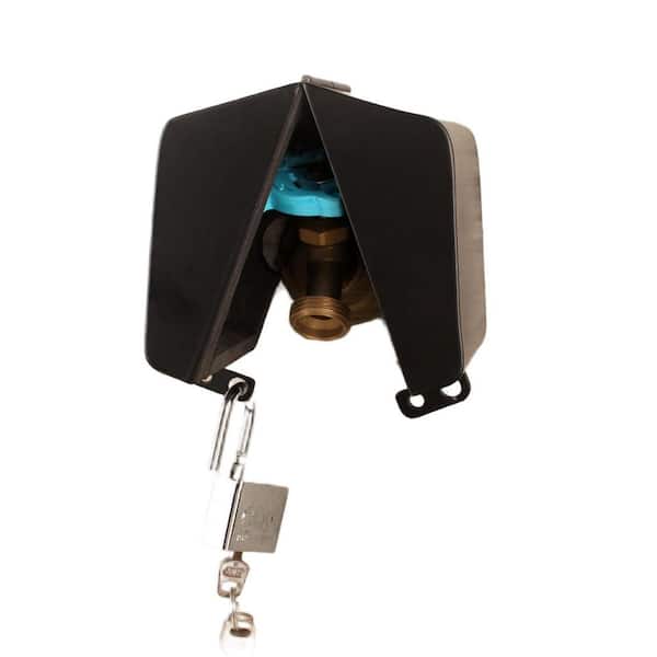 Outdoor Water Faucet Lock System-Black Insulated Garden Hose Bibb Cover ...