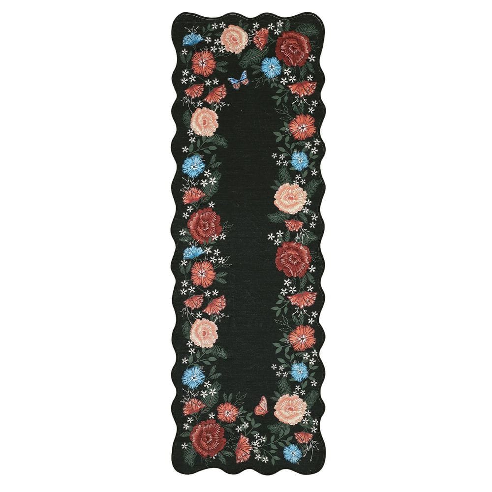 Garvee Wavy Edge Decorative Machine Washable Vintage Floral Printed ...