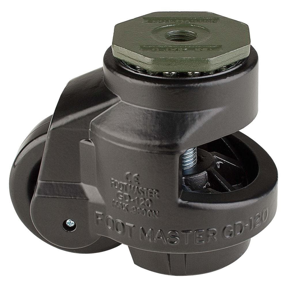 Foot Master GD Series 3 in. Nylon Swivel Flat Black M16 Stem Mounted ...