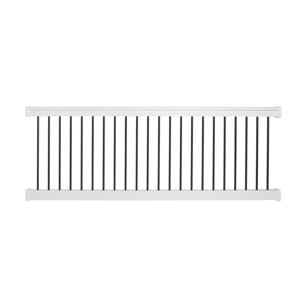 Weatherables Bellaire 3.5 ft. H x 8 ft. W White Vinyl Railing Kit WWR ...