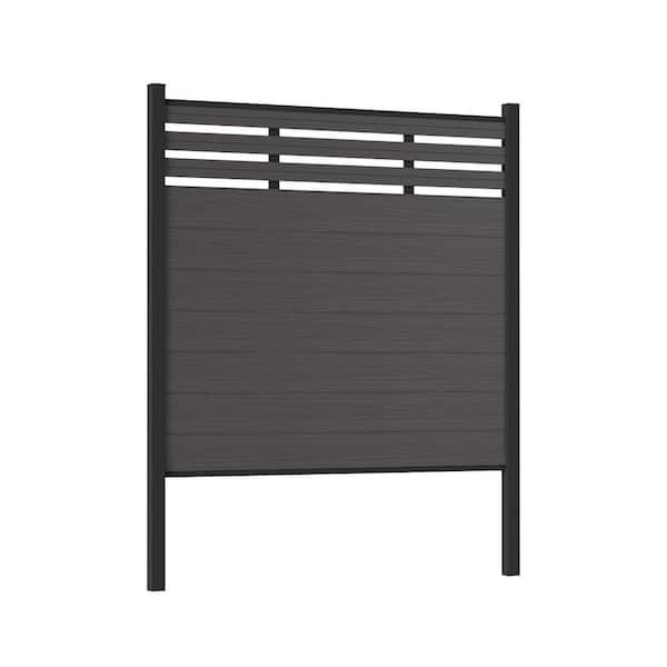 mondaria 5.5 ft. H x 6 ft. W Silver Gray Composite Horizontal Fence ...