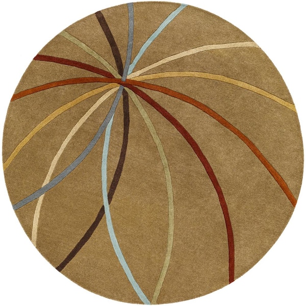 Livabliss Hughson Mocha 6 ft. x 6 ft. Round Area Rug Hughson1-6RD - The ...