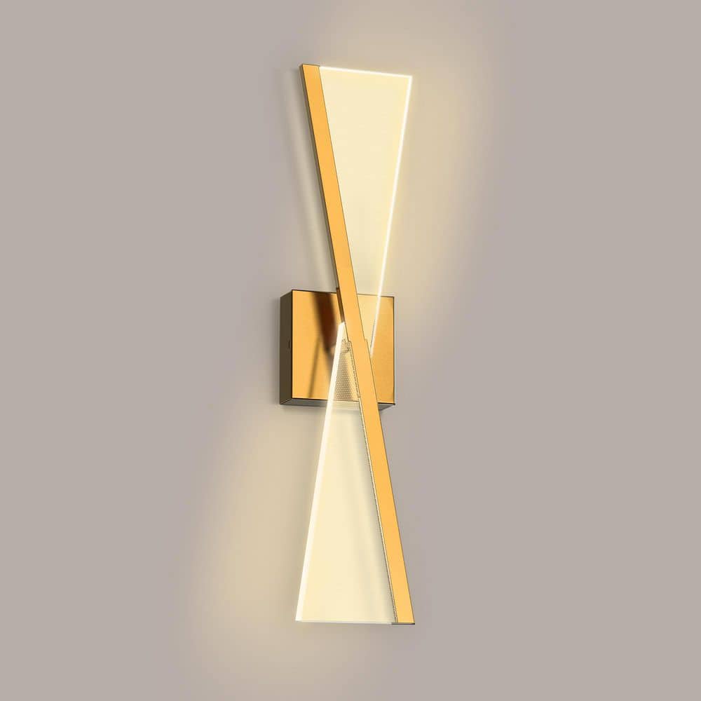 YANSUN 24 in. 1-Light Copper Wireless Wall Sconces, 6000K Cool White ...