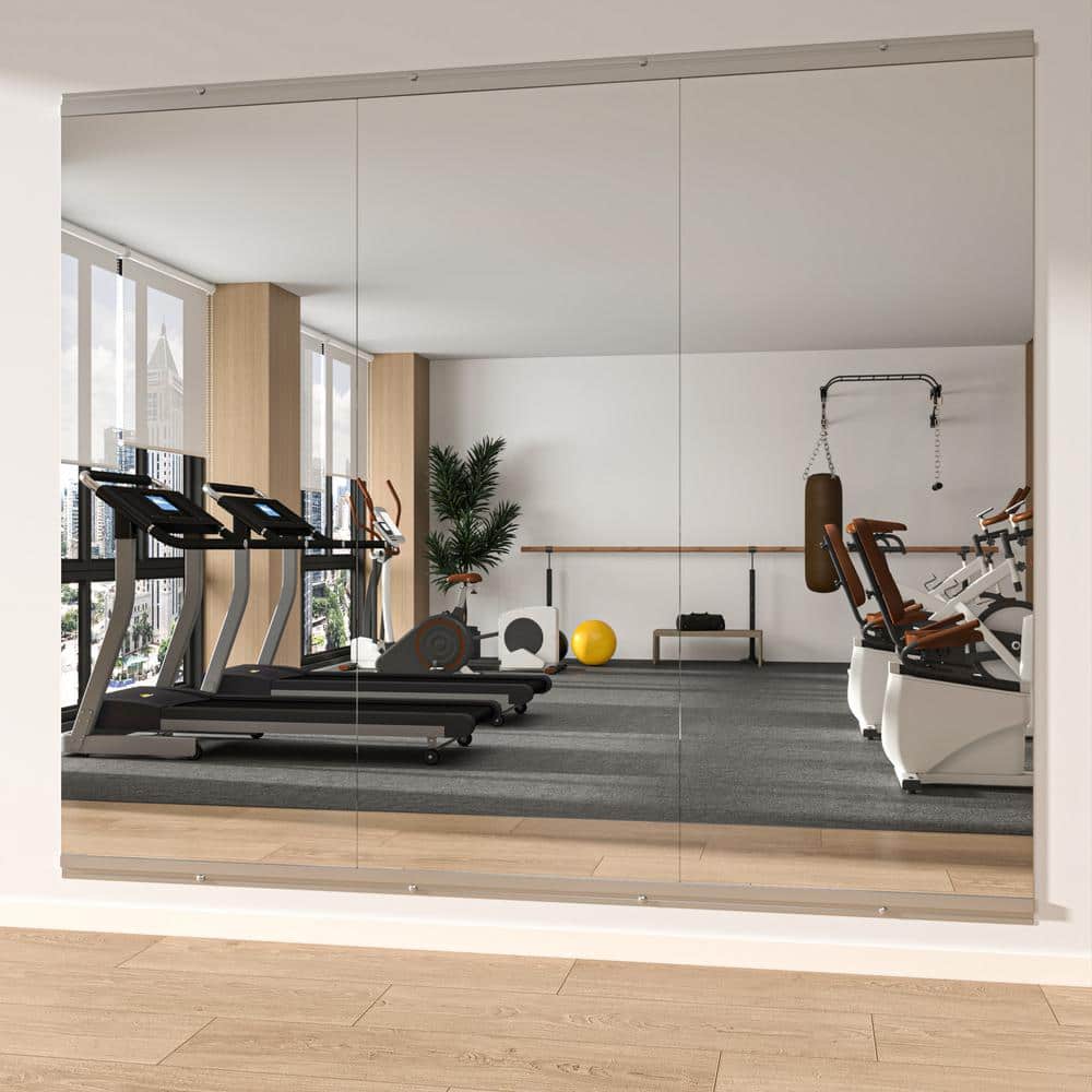 Hasipu 17 in. W x 55 in. H Rectangle Frameless Wall Mounted HD Gym Mirror Dance Mirror Vanity Mirror Set of 3 YOGA R14042X3 The Home Depot