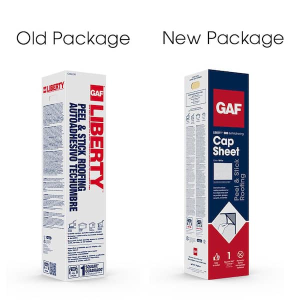 GAF Liberty 3 ft. x 34 ft. (100 sq. ft.) SBS Self-Adhering Cap Sheet ...