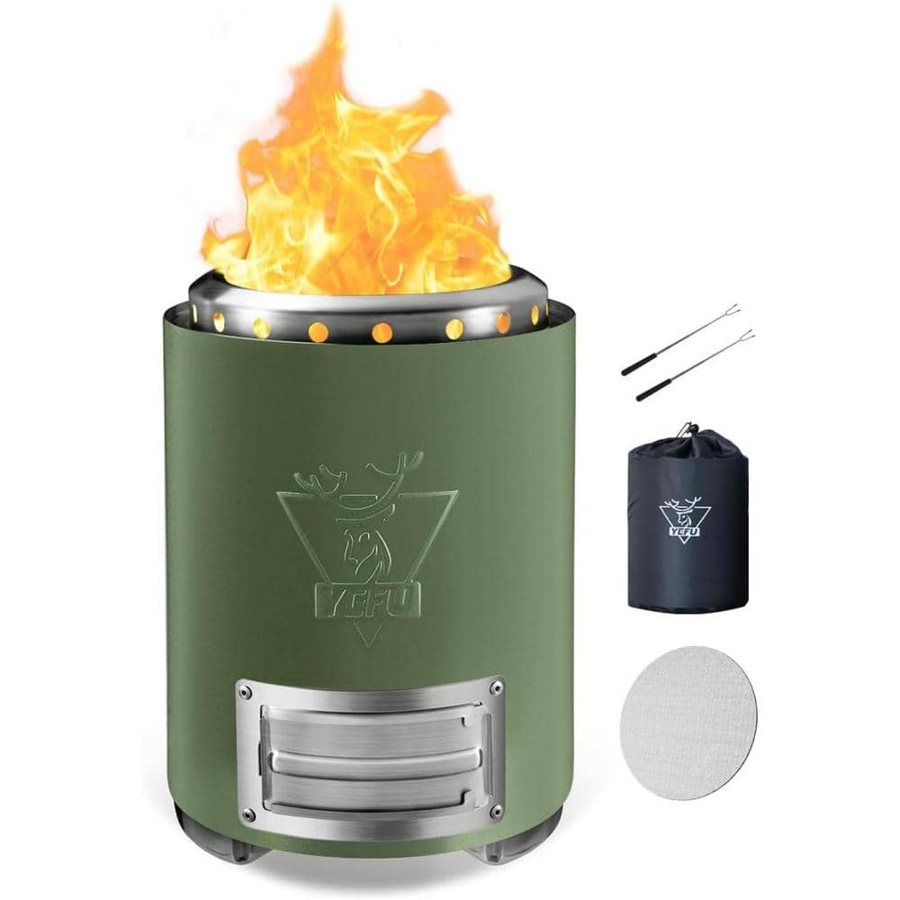 Mximu 9.7 in. H x 7.1 in. Green Flame Intensity Control Tabletop Fire ...