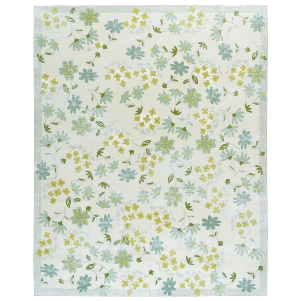 SAFAVIEH Martha Stewart Washable Beige/Light Green 8 ft. x 10 ft ...