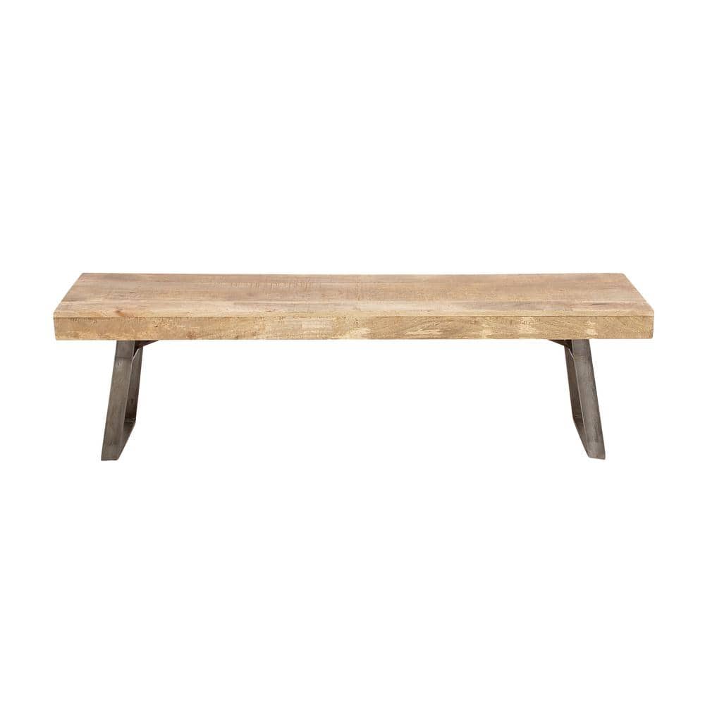 Litton Lane Light Brown Bench 18 in. X 63 in. X 16 in. 28745 - The Home ...