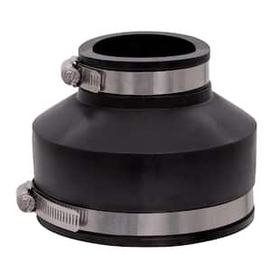 PLUMBFLEX 4 in. x 2 in. PVC Flexible Reducing Coupling with Stainless ...