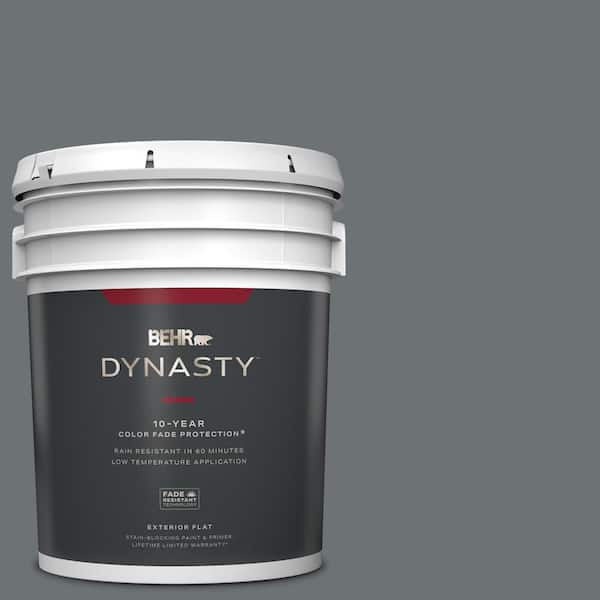BEHR DYNASTY 5 gal. #MQ5-28 Dawn Gray Flat Exterior Stain-Blocking ...