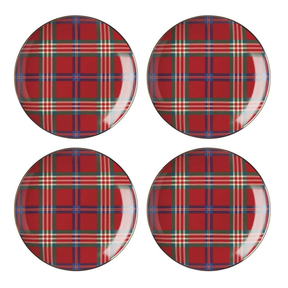 Lenox Holiday Red Tartan Red Accent Plate (Set of4) 896528 - The Home Depot