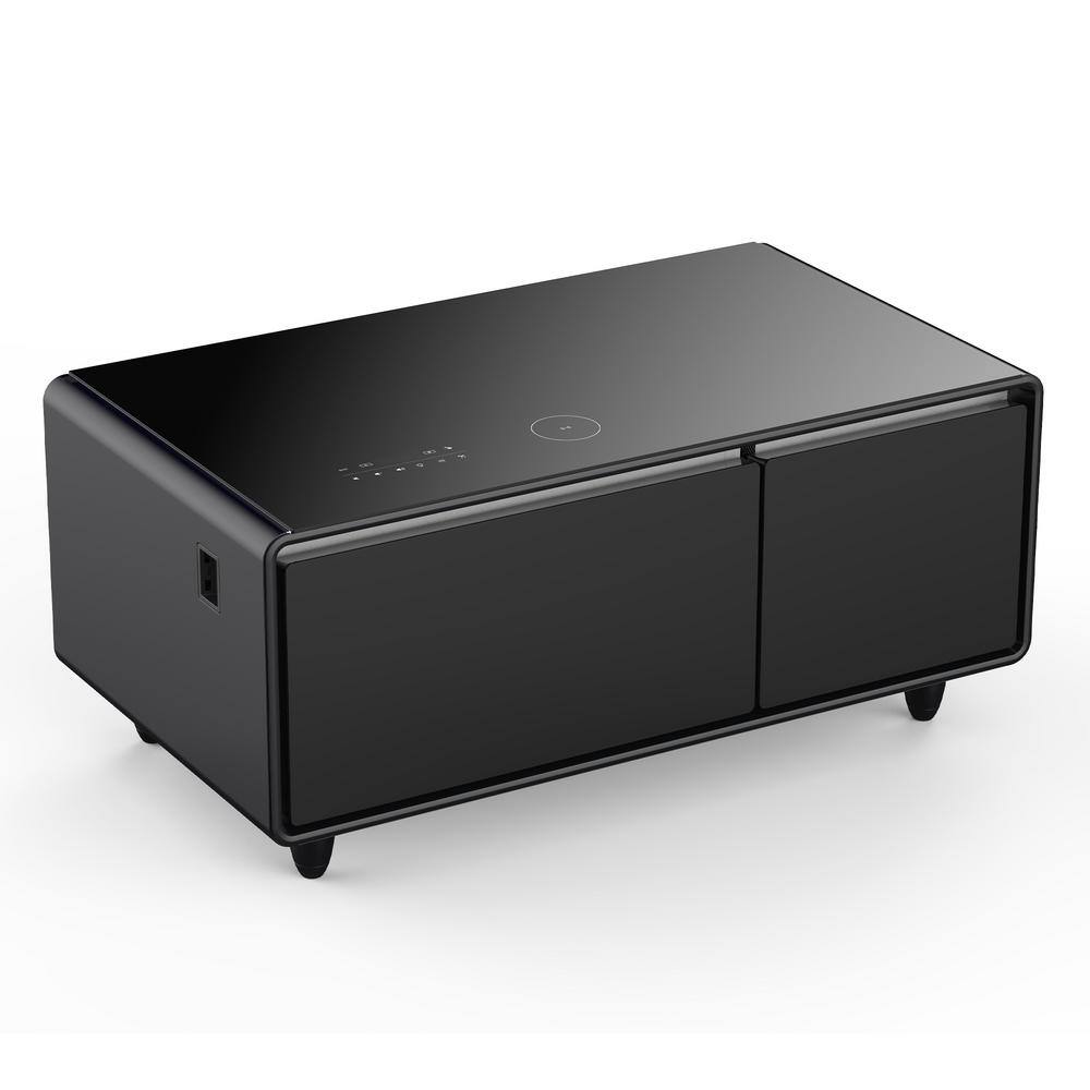 White Plastic Outdoor Smart Side Table Coffee Table with Fridge ...