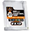 XPOSE SAFETY 8 ft. x 12 ft. Clear Vinyl Tarp Super Heavy Duty 20 Mil ...