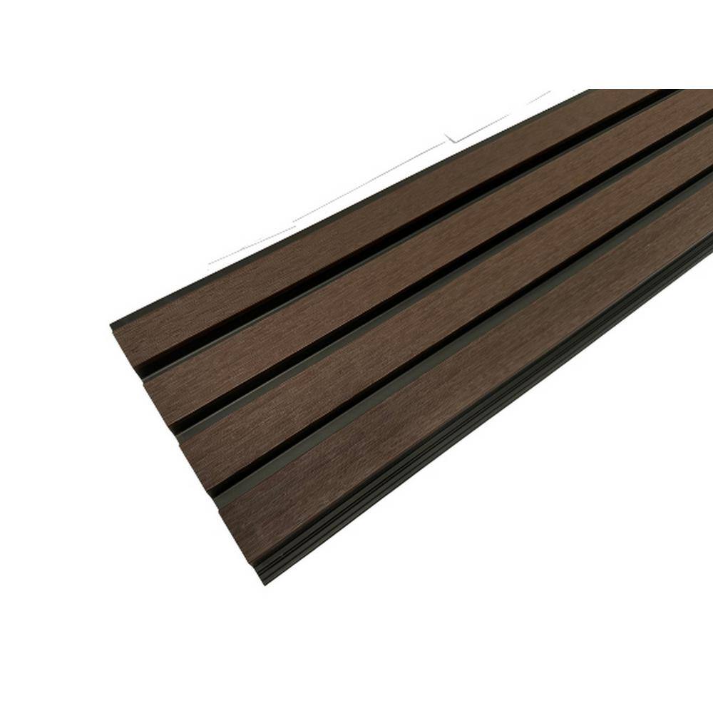 Ejoy 8.6 in. x 106 in. x 1.1 in. 4 Grid Composite Cladding Siding ...