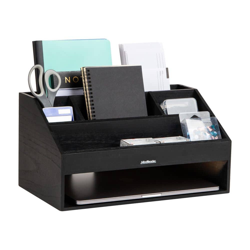 Mind Reader Black 9.5 in. W x 8.5 in. H Desk Organizer, File Storage ...