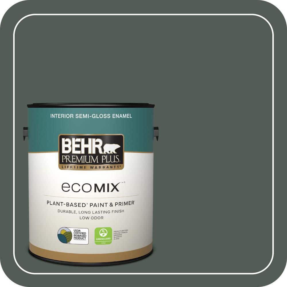 BEHR PREMIUM PLUS 1 gal. #700F-7 Evergreen Bough Semi-Gloss Enamel ...