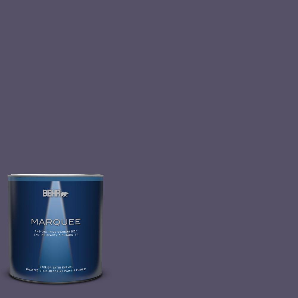 BEHR MARQUEE 1 qt. #650F-7 Violet Eclipse Satin Enamel Interior Paint ...