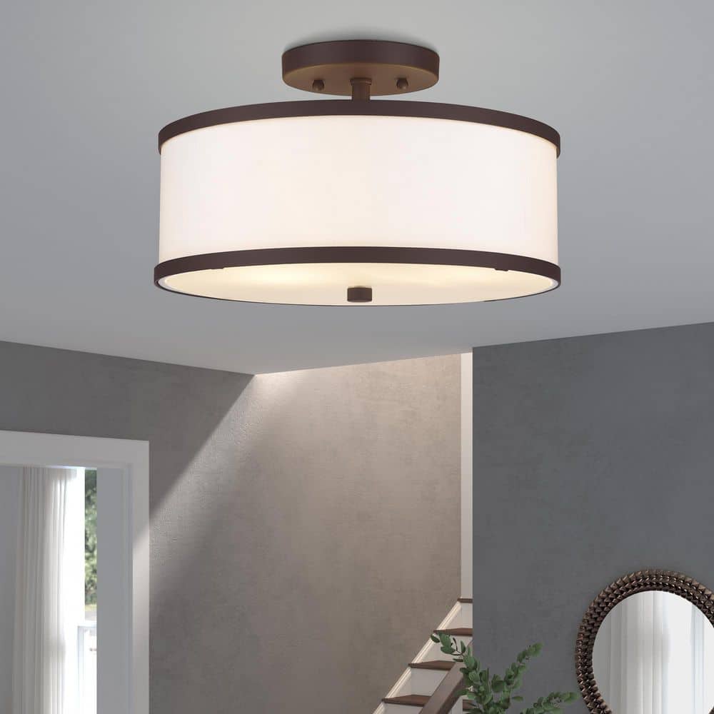 AVIANCE LIGHTING Armitage 2 Light Bronze Semi Flush Mount HD51294 - The ...