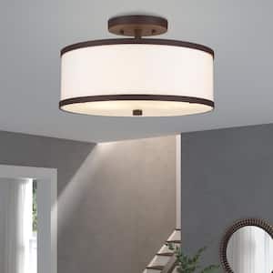 AVIANCE LIGHTING Cameron 2 Light Antique Brass Semi Flush Mount HD58163 ...