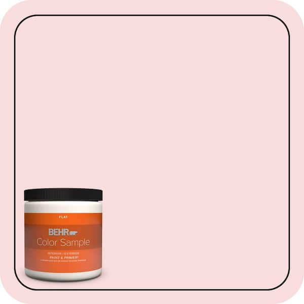 BEHR PREMIUM PLUS 8 oz. #130C-1 Powdered Blush Flat Interior/Exterior ...
