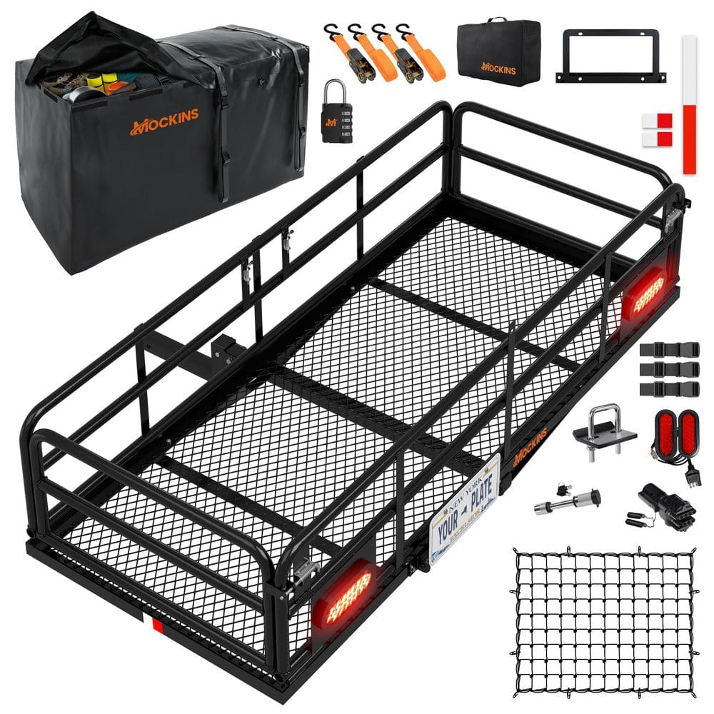 Mockins 66 in. x 30 in. x 14 in. High Rail Hitch Carrier Set w/ 45 cu ...
