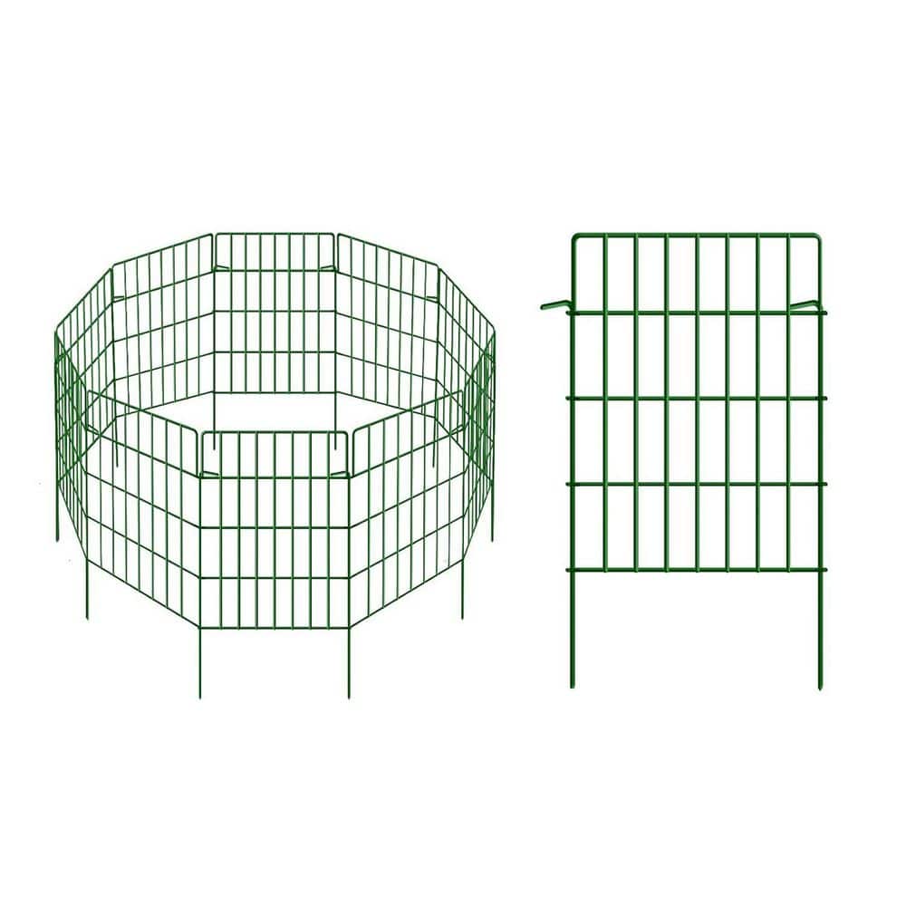 Oyezvary 10 Pack 24 in. Rustproof Metal Wire Garden Fence Animal ...