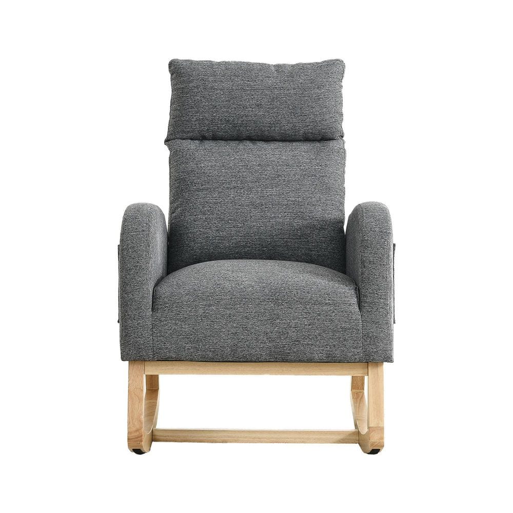 Gray Fabric Lounge Arm Rocking Chair with 2-Side Pocket H903-RC-3354 ...