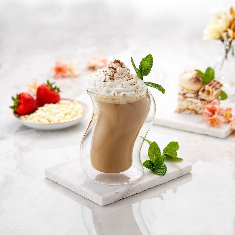 JoyJolt Pivot Lead Free Double Wall Glass Mug, 13.5 oz. (Set of 2 ...