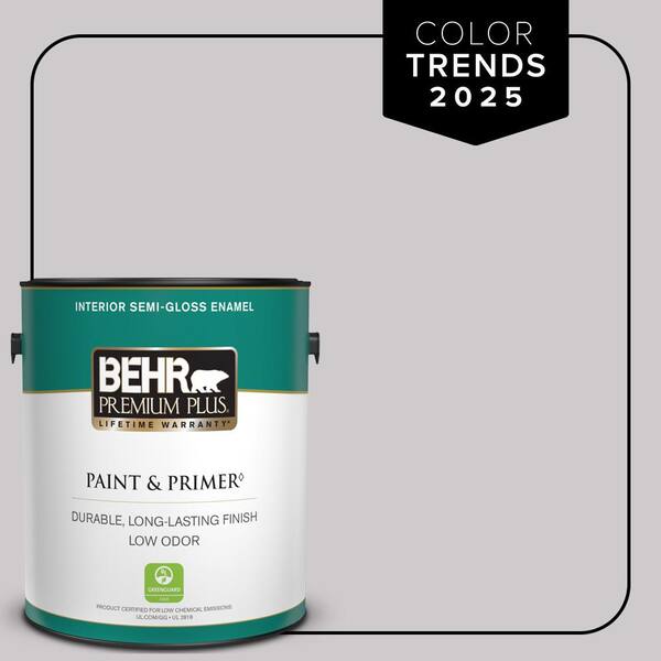 BEHR PREMIUM PLUS 1 gal. #MQ3-28 Rock Crystal Semi-Gloss Enamel Low ...