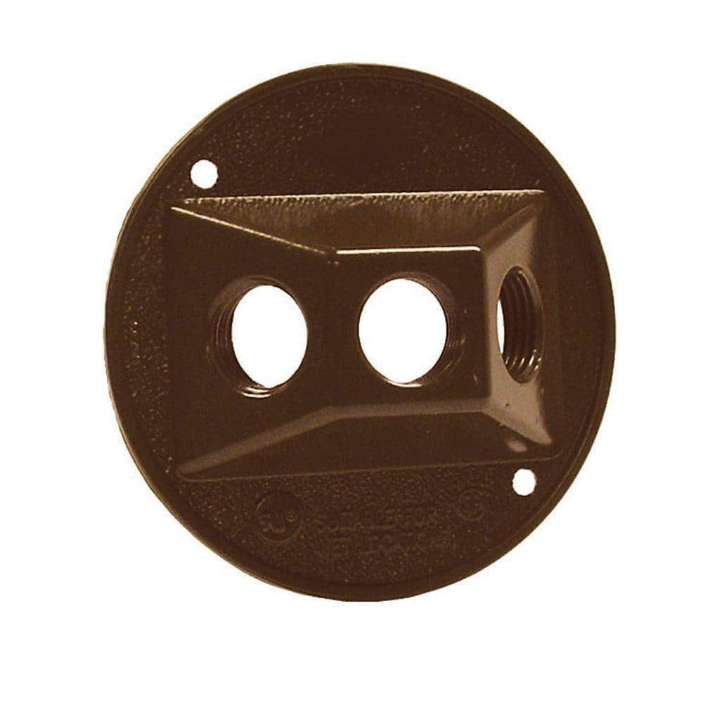 BELL N3R Aluminum Bronze Round Weatherproof Cluster Cover Plate, Three ...