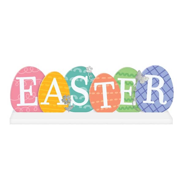 Amscan 6.4 in. x 21 in. MDF Easter Egg Base Standing Sign 243570