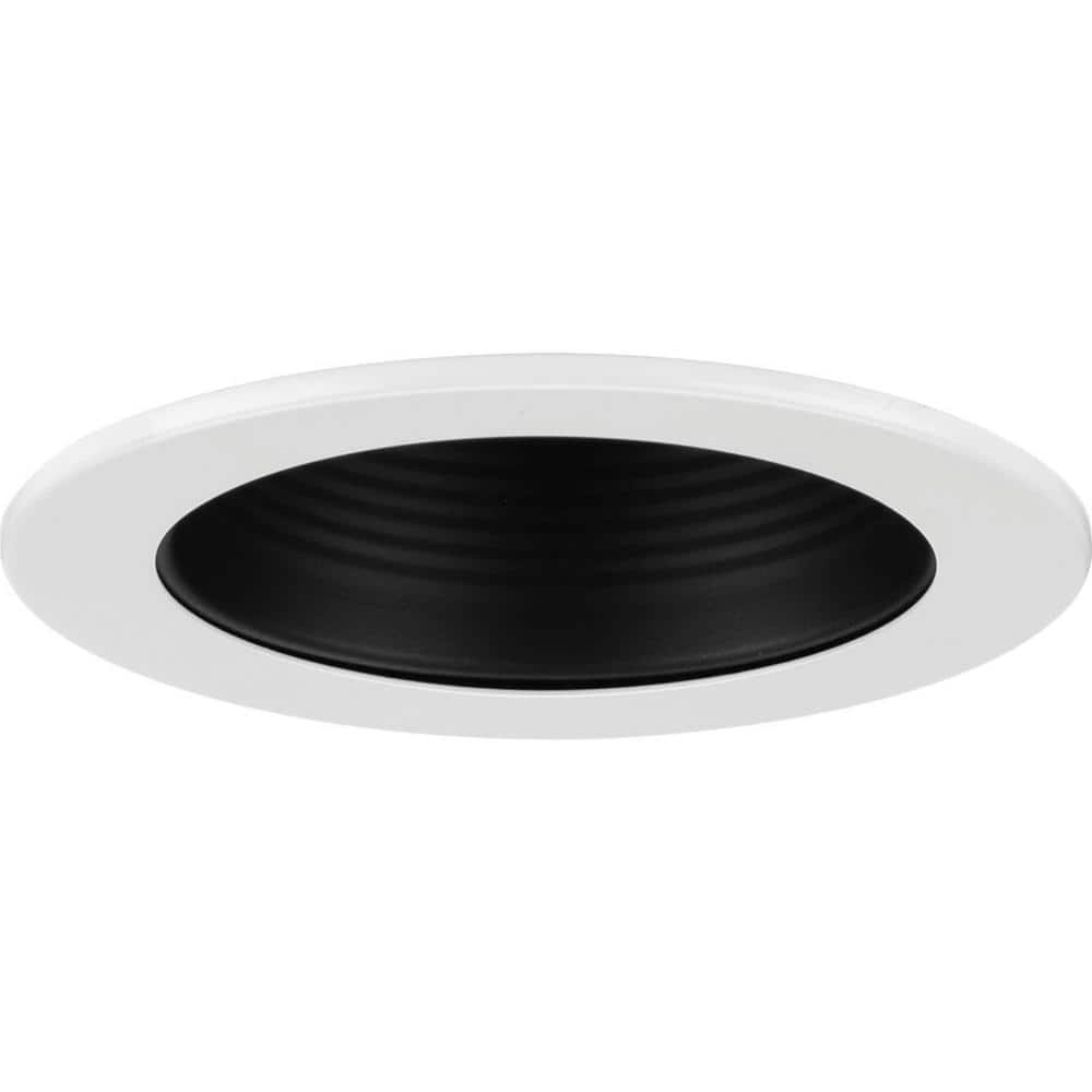 Progress Lighting 4 in. PAR20 Black Step Baffle Recessed Trim for 4 in ...
