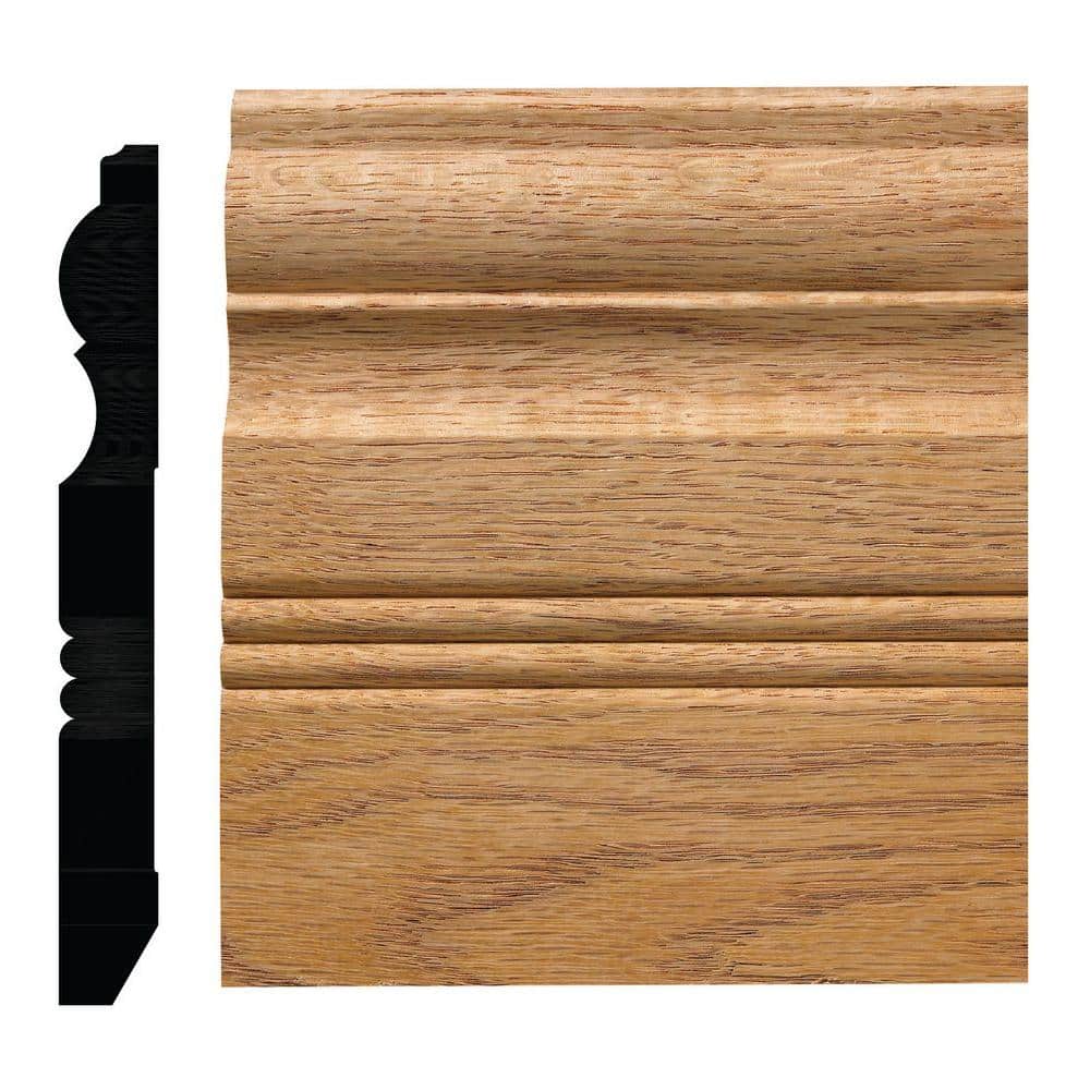 Ornamental Mouldings 3/4 in. x 6-1/2 in. Red Oak Victorian Baseboard ...