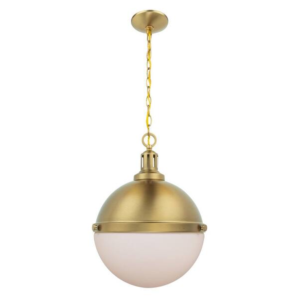 Parrot Uncle Aaron 2-Light Gold Globe Pendant Light with White Glass ...