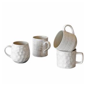 Over and Back 13.8 oz. Gray/Cream Stoneware Cup and Saucer (Set of 4 ...