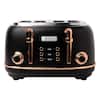 HADEN Heritage 1500-Watt 4-Slice Black and Copper Wide Slot Retro ...
