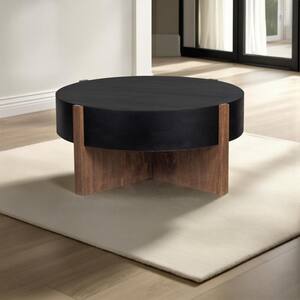 THE URBAN PORT Arthur 48 in. Brown Round Mango Wood Handcarved Coffee ...