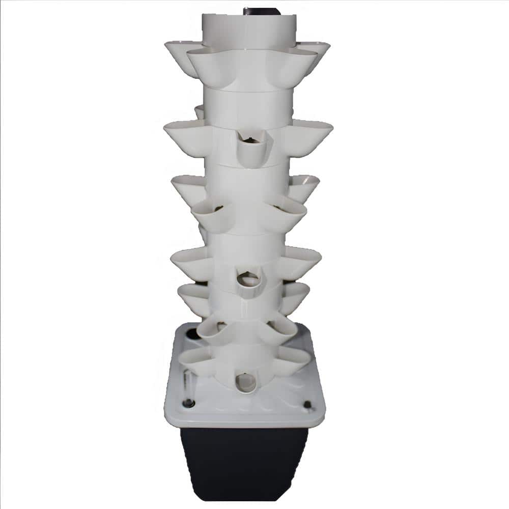 Standard Hydroponic Tower - 30 hole 6 Tier Kit Indoor Hydroponic Garden ...