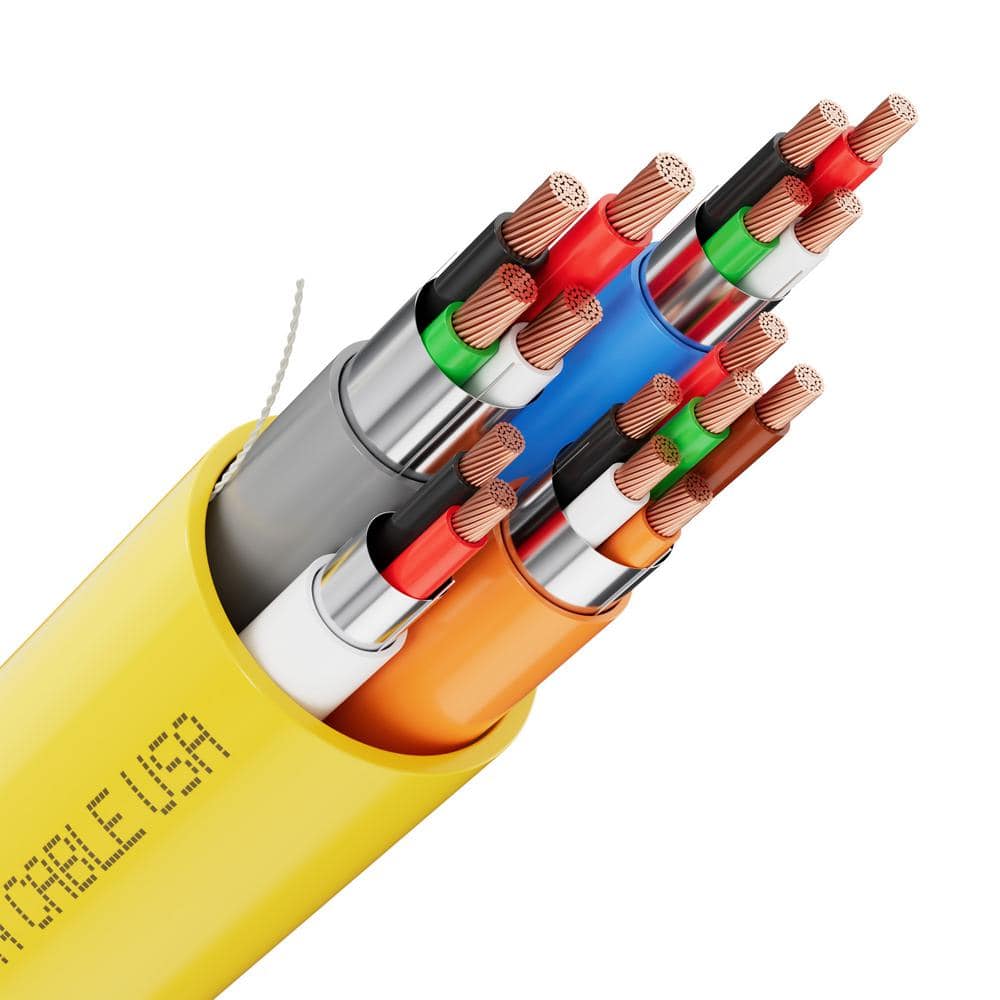 SYSTON CABLE TECHNOLOGY 100 ft. Yellow Access Control Composite Wire: 18/4 OAS +22/3pr OAS +22/2 ...