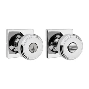 Kwikset Maven Satin Nickel Square Keyed Entry Doorknob with Smart Key ...