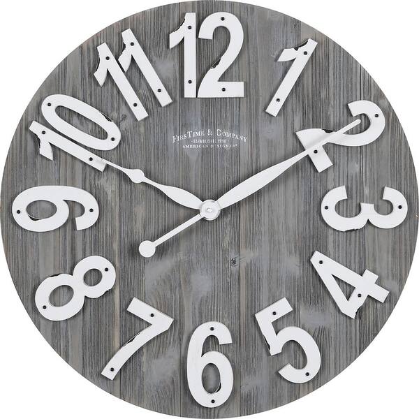 FirsTime & Co. Gray Josephine Slat Wood Farmhouse Clock 31147 - The ...