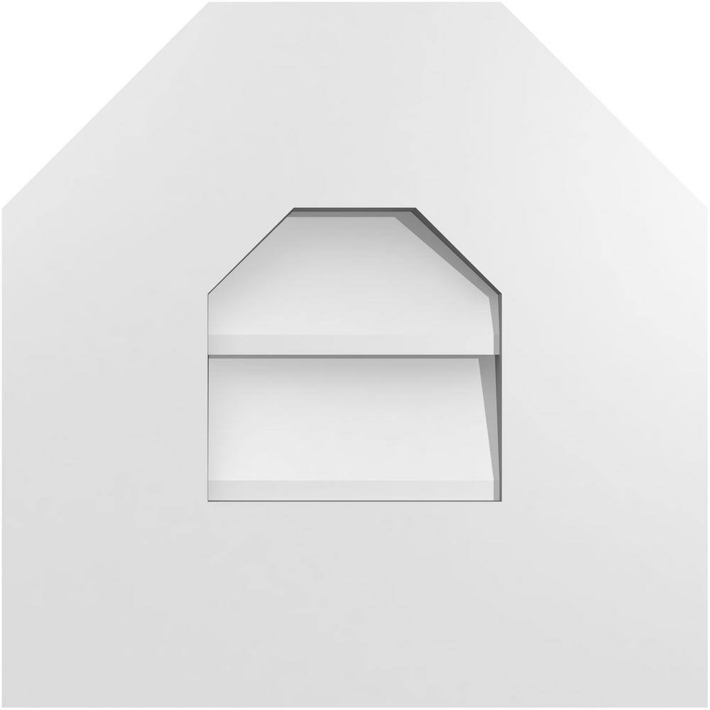 Ekena Millwork 12 in. x 12 in. Octagonal Top Surface Mount PVC Gable ...