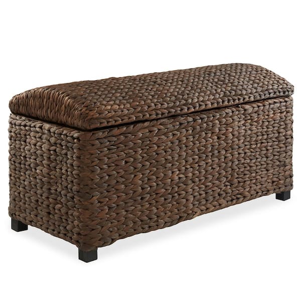 Casafield Brown Espresso 36.5 in. x 18.25 in. Wicker Hyacinth ...