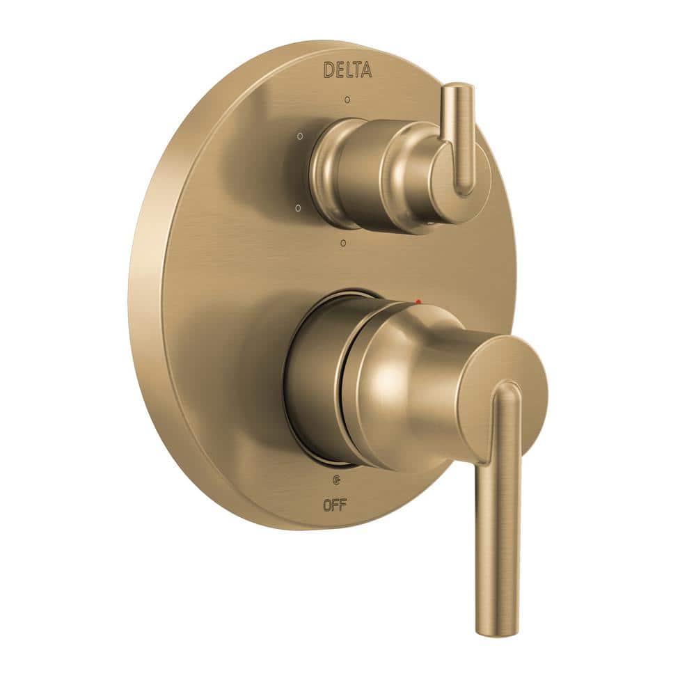 Delta Trinsic Gold 2-Handle Wall-Mount Valve Trim Kit with 6-Setting ...